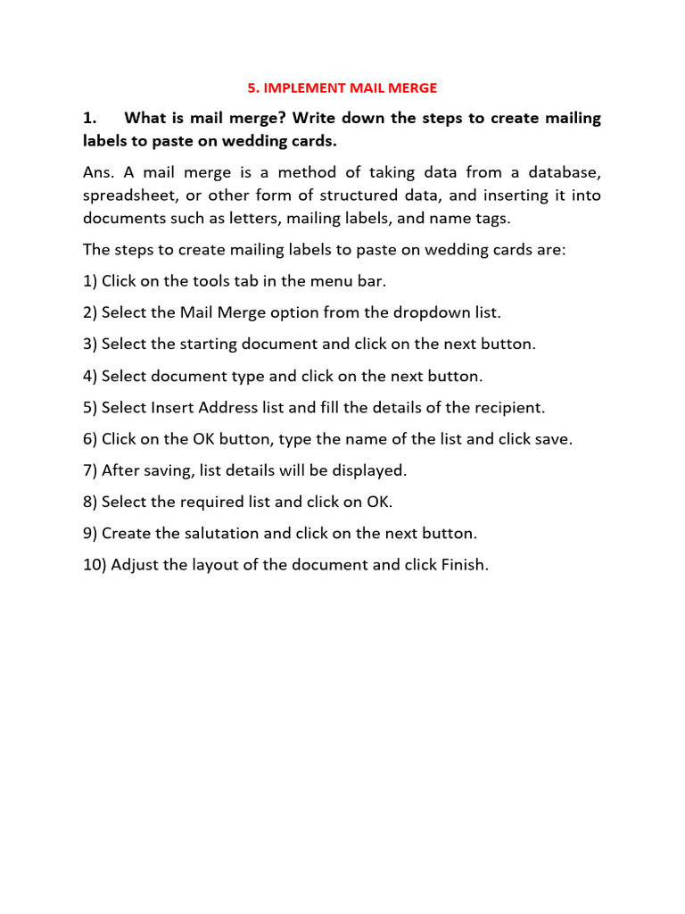 5. Implement Mail Merge.docx | PDF