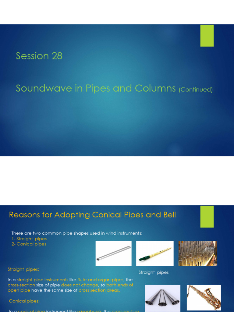 Session 28, Soundwave in Pipes and Columns | PDF | Harmonic | Frequency