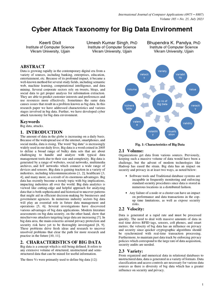 Cyber Attack Taxonomy For Big Data Envir | PDF | Big Data | Denial Of Service Attack