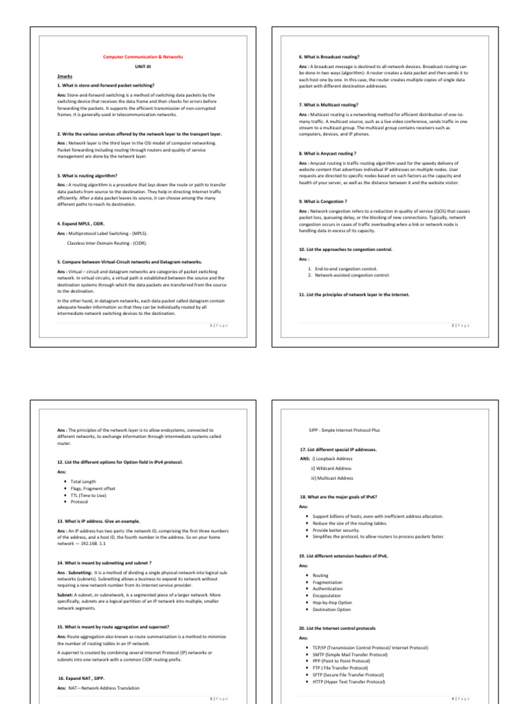 CCN UNIT III (1) (1) | PDF | Internet Protocols | Computer Network