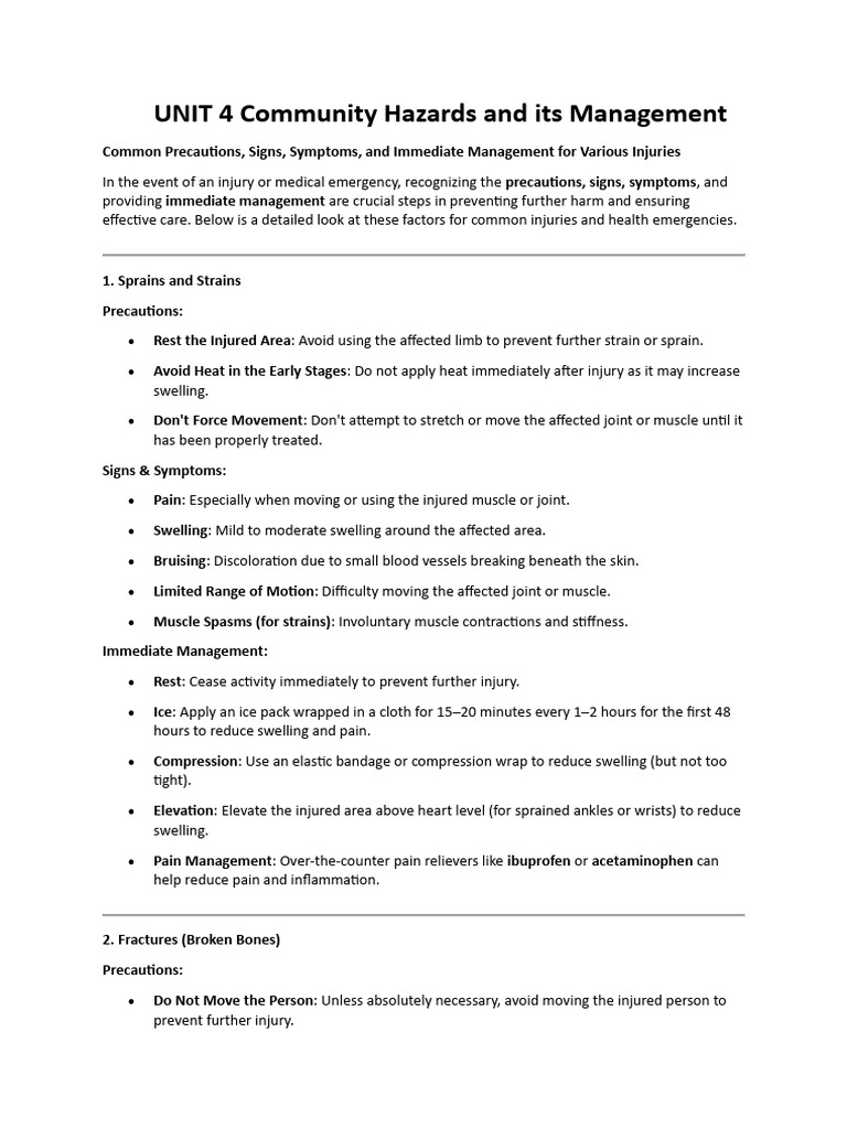 Community Injury Management Guide | PDF | Cardiopulmonary Resuscitation ...