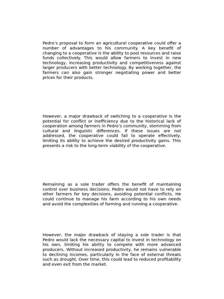 IB - 10 Mark Questions - Model Answer - Pedro | PDF | Business | Economies