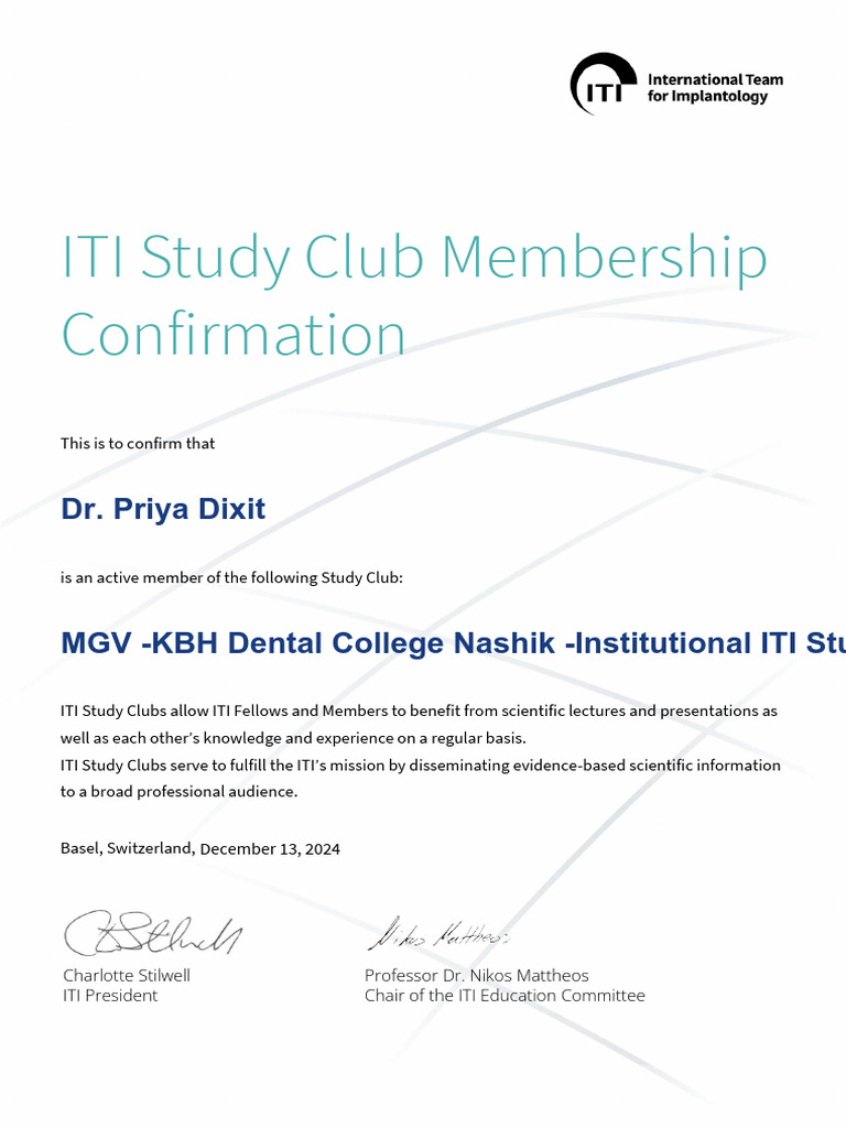 Study Club Membership Confirmation216368 | PDF
