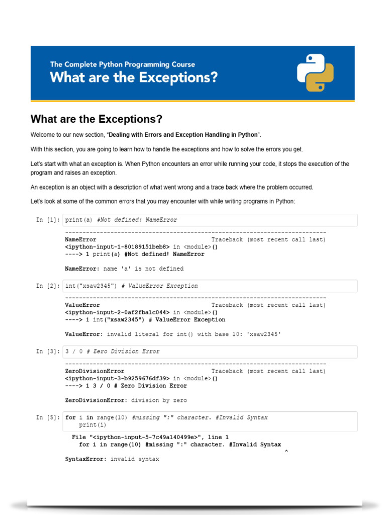 001 What-are-the-Exceptions | PDF | Python (Programming Language) | Computer Programming