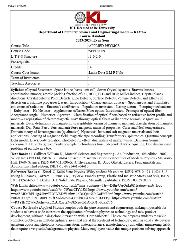 phy | PDF | Engineering | Crystal Structure