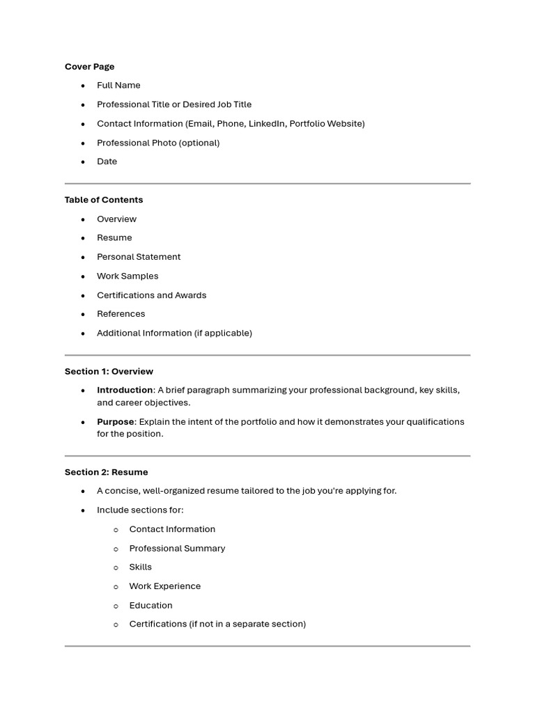 PORTFOLIO BASED DRAFT | PDF | Résumé