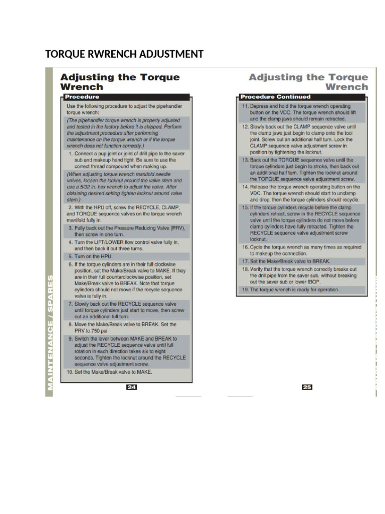 TDS PH Torque Wrench Adjustment | PDF