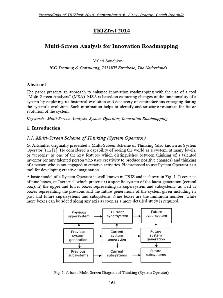 Souchkov Multi Screen Analysis TRIZfest 2014 | PDF | Innovation | System