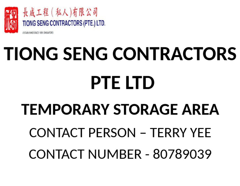 Temporary Storage Area | PDF