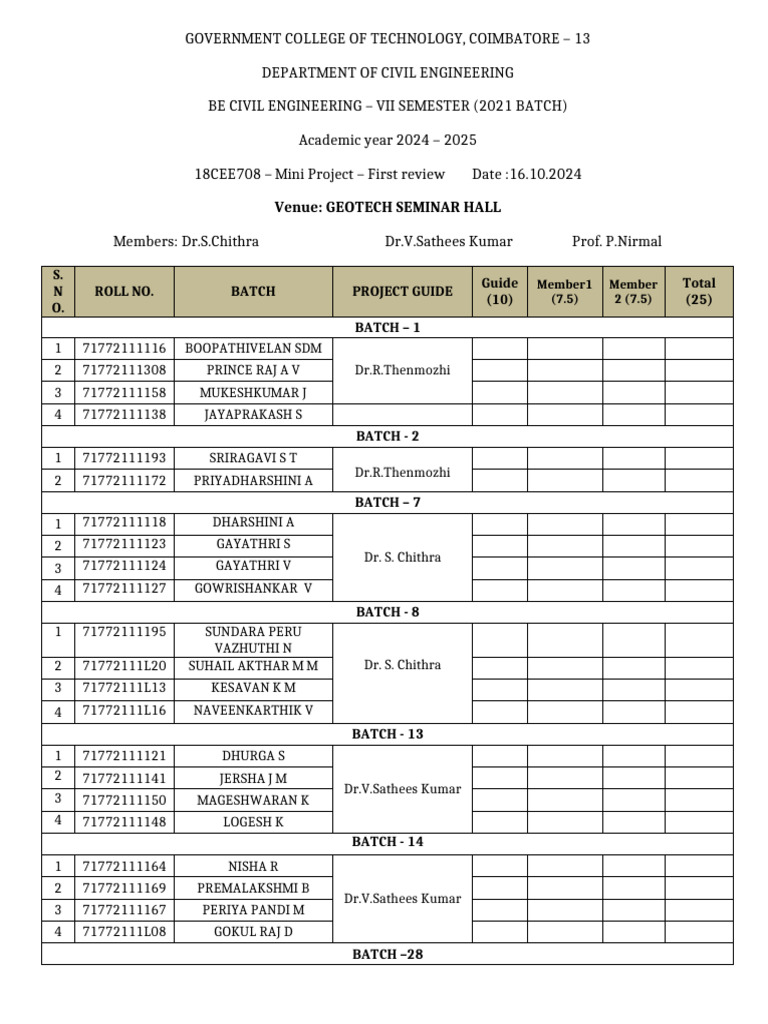 Mini Project Review-First Review Marks | PDF