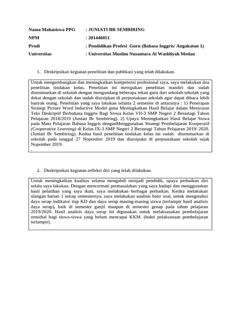 JUNIATI Portofolio | PDF