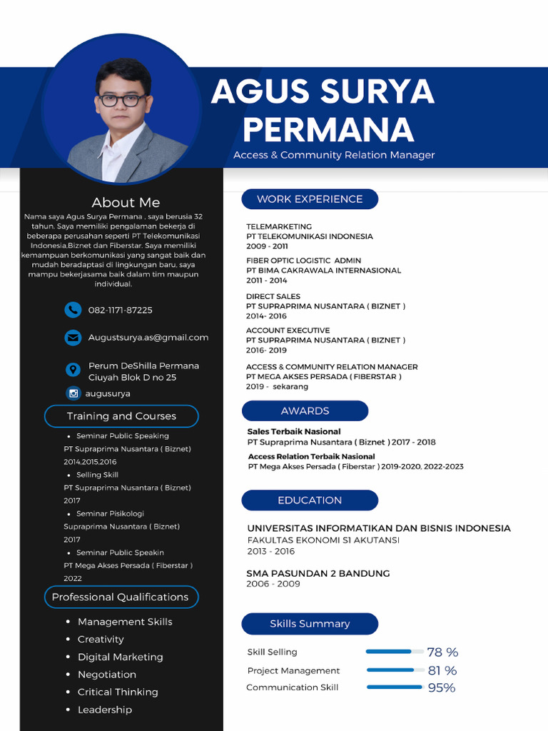 CV Agus Surya Permana | PDF