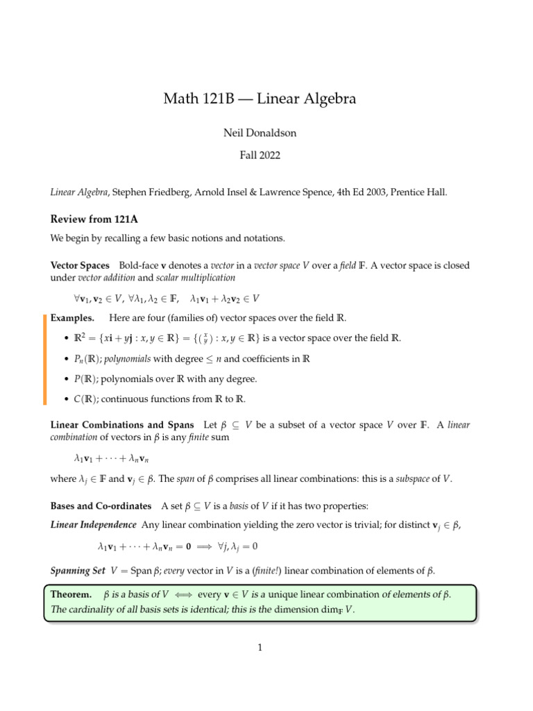 DONALDSON-Linear Algebra | PDF | Eigenvalues And Eigenvectors | Vector Space