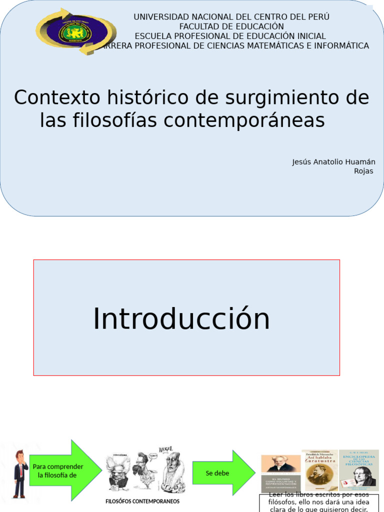 Contexto Historico de Surgimiento de Las Filosofias Contemporaneas ...