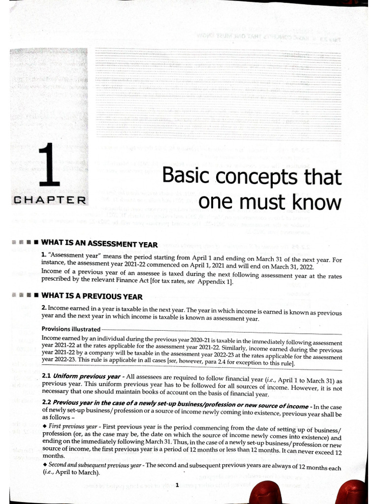 Basic Concepts of Income Tax | PDF