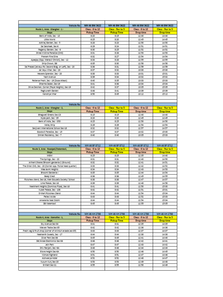 School Bus Timing 14.12.2024 | PDF