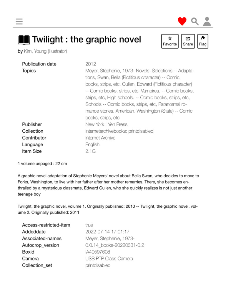 Twilight - the graphic novel - Kim, Young (Illustrator) - Free Download ...