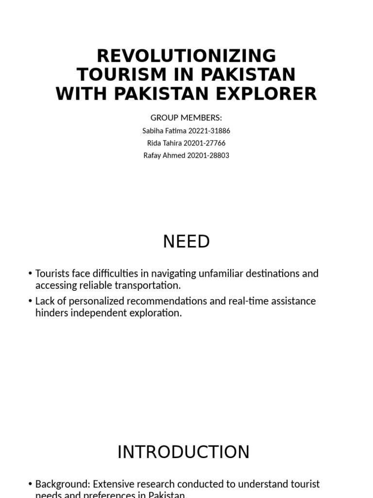 Revolutionizing Tourism in Pakistan With Pakistan Explorer | PDF