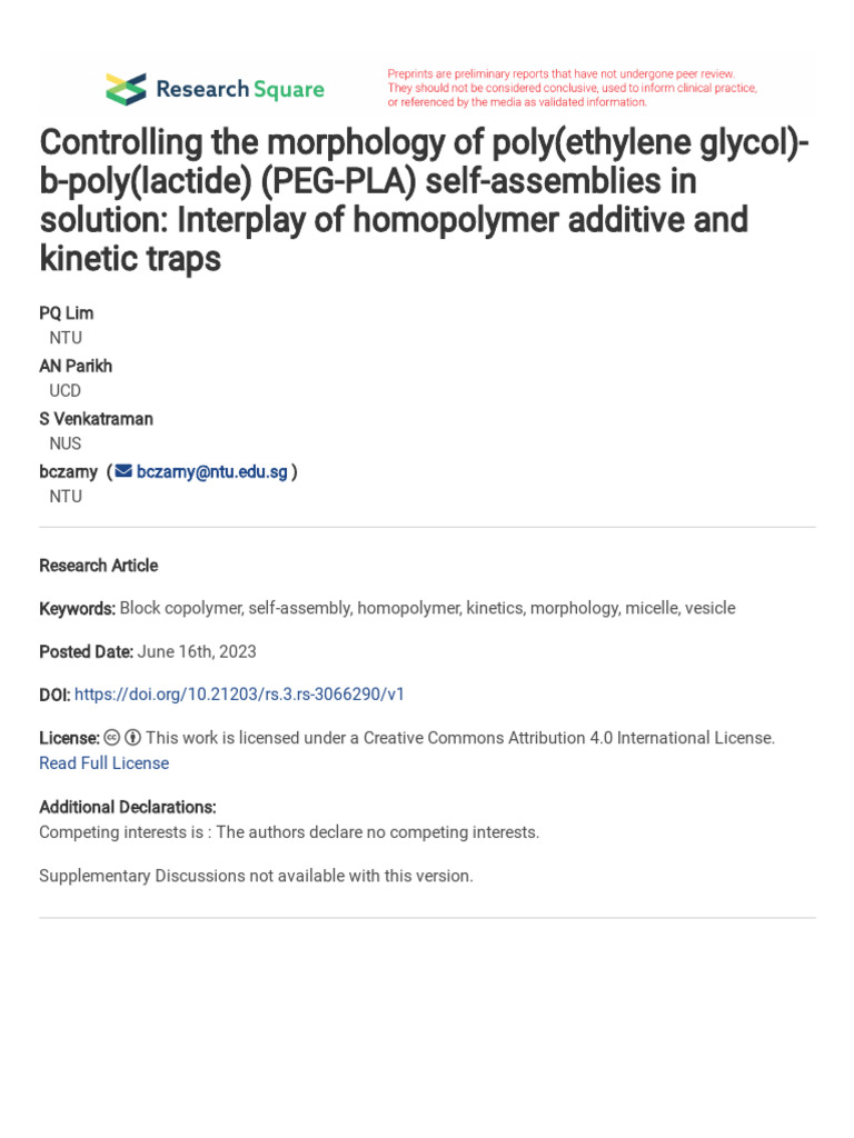 PEG-PDLLA | PDF | Polymers | Copolymer