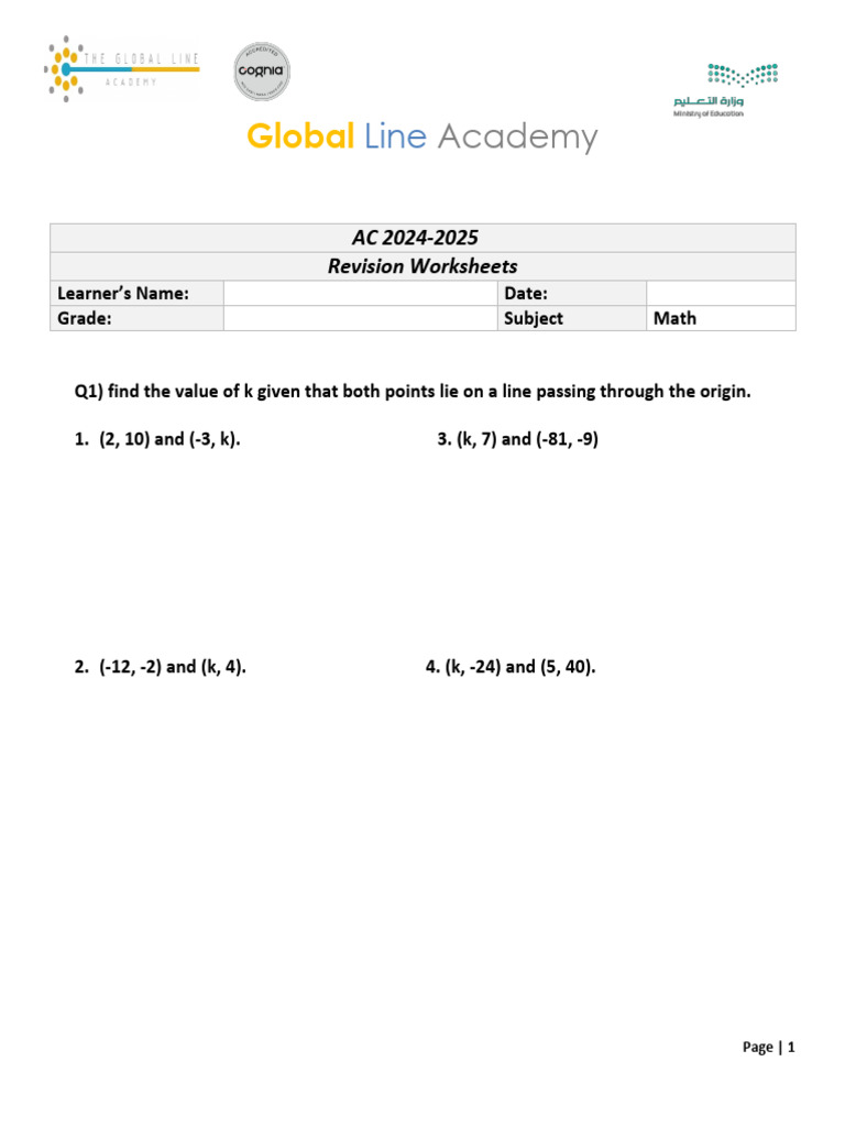 Revision Worksheets Gr8 | PDF