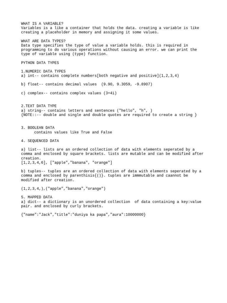Variables Python | PDF