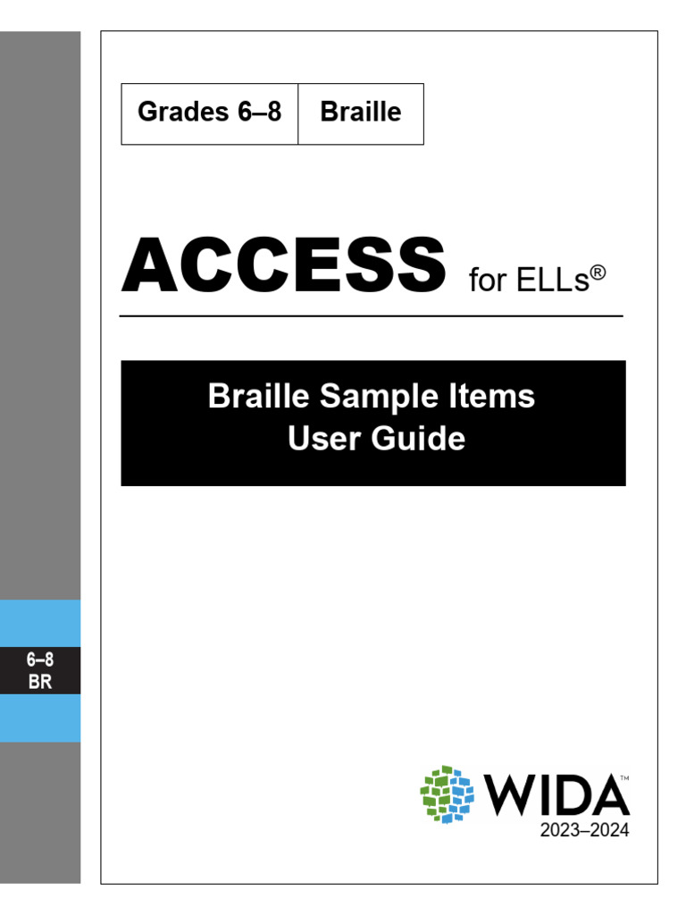 ACCESS Braille Sample Item User Guide Gr6-8 | PDF | Human Communication ...