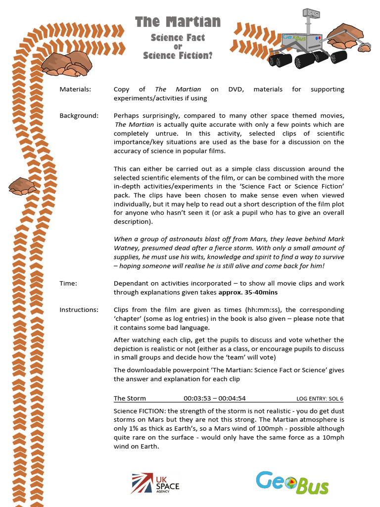 The-Martian-Science-Fact-or-Fiction-ALL-ACTIVITIES | PDF | Ice | Water