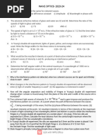 Wave Optics: Past Exam Questions (2015-2024) | PDF | Diffraction ...