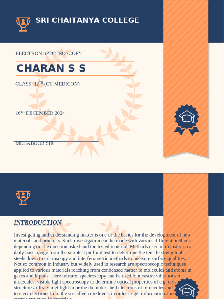 Electron Spectroscopy Charan | PDF