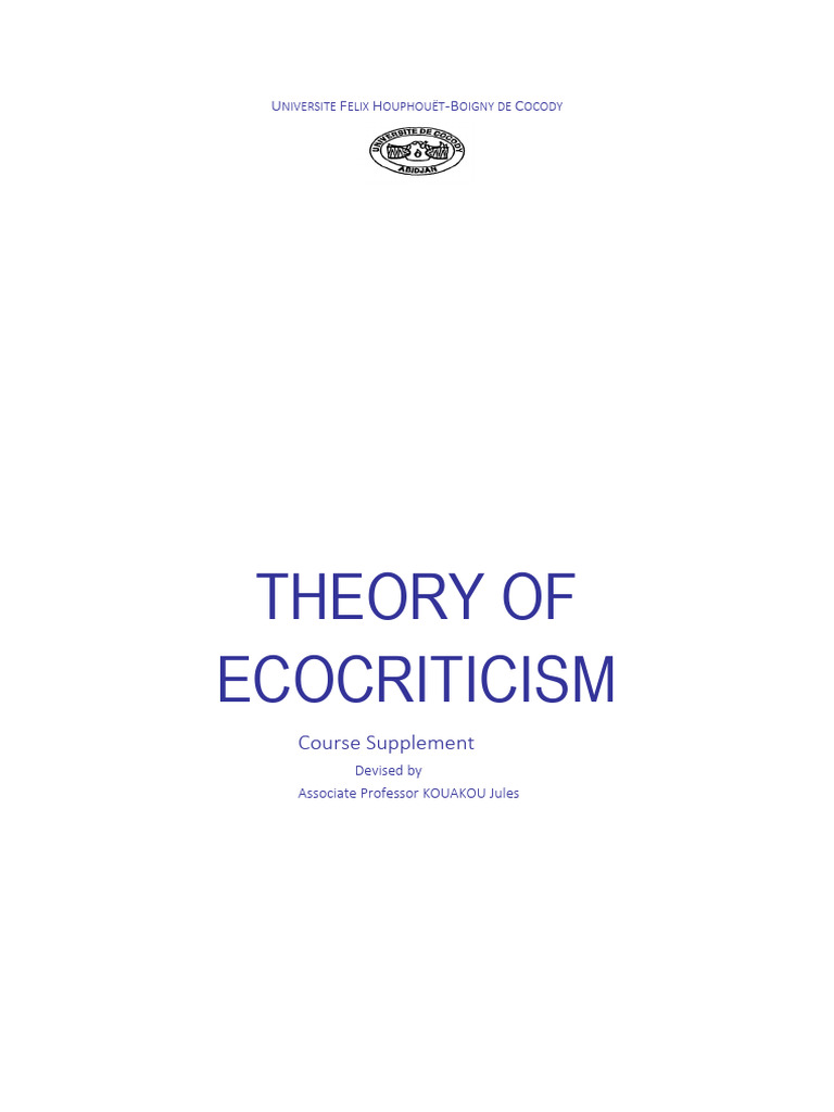 THEORY OF ECOCRITICISM | PDF | Ecocriticism | Liberal Arts Education