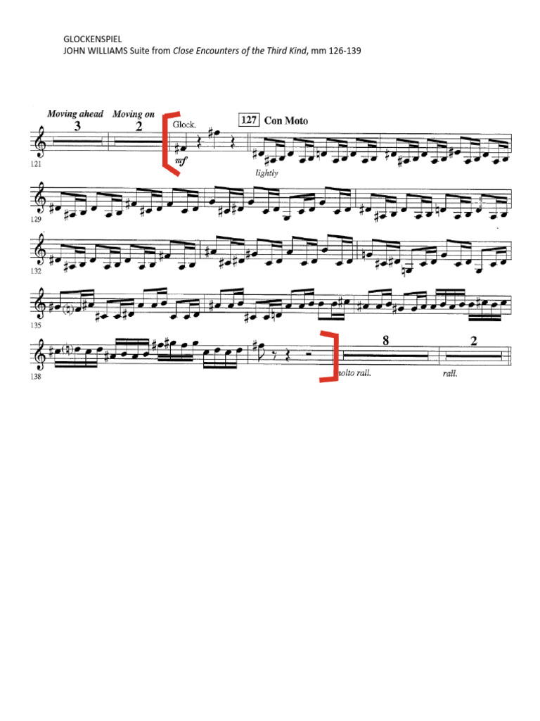 GLOCKENSPIEL - WILLIAMS Close Encounters | PDF