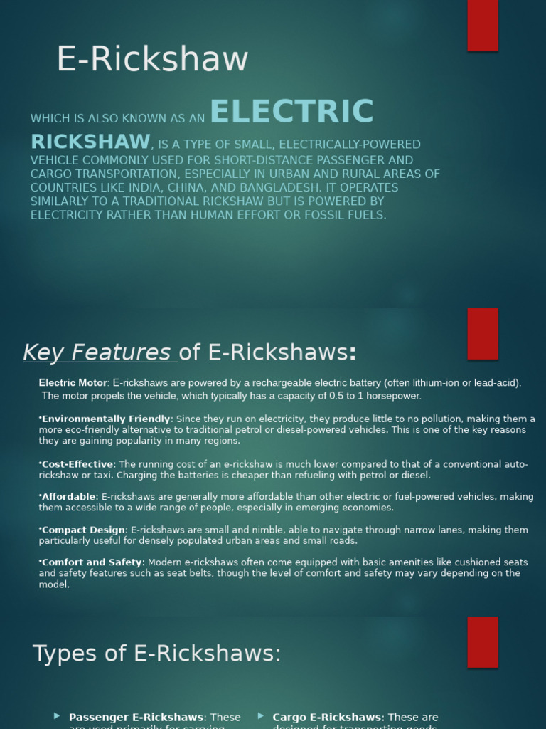 E Rickshaw | PDF | Transport | Vehicles