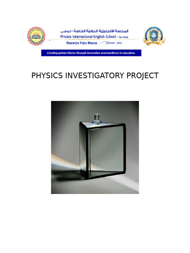 Physics Investigatory Project | PDF | Refractive Index | Refraction