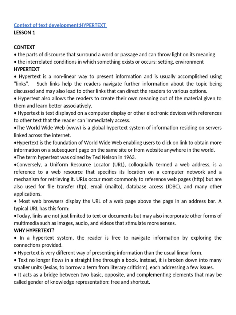 Context of Text Development | PDF | World Wide Web | Internet & Web
