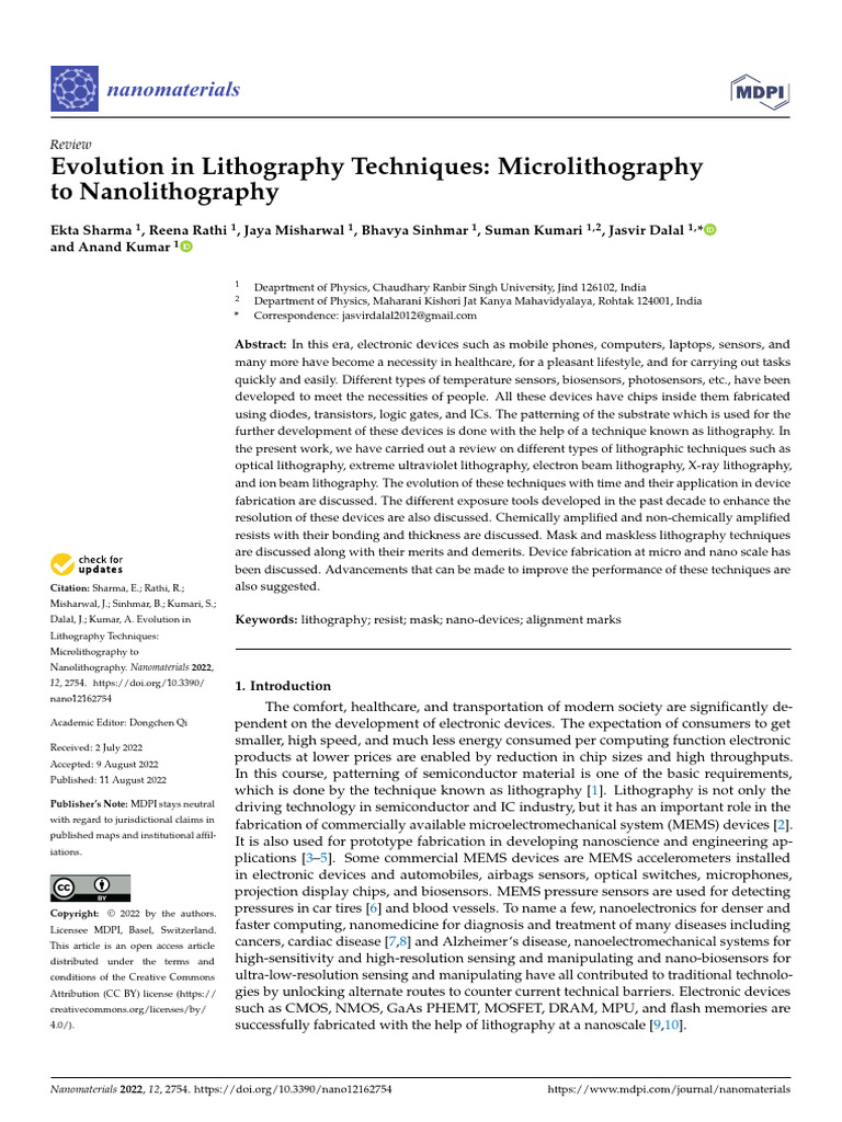 Evolution in Lithography Techniques Micr | PDF | Photolithography ...
