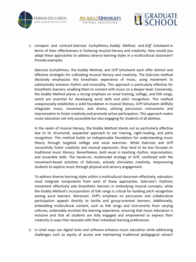 Activity #2 (1) | PDF | Music Education | Creativity