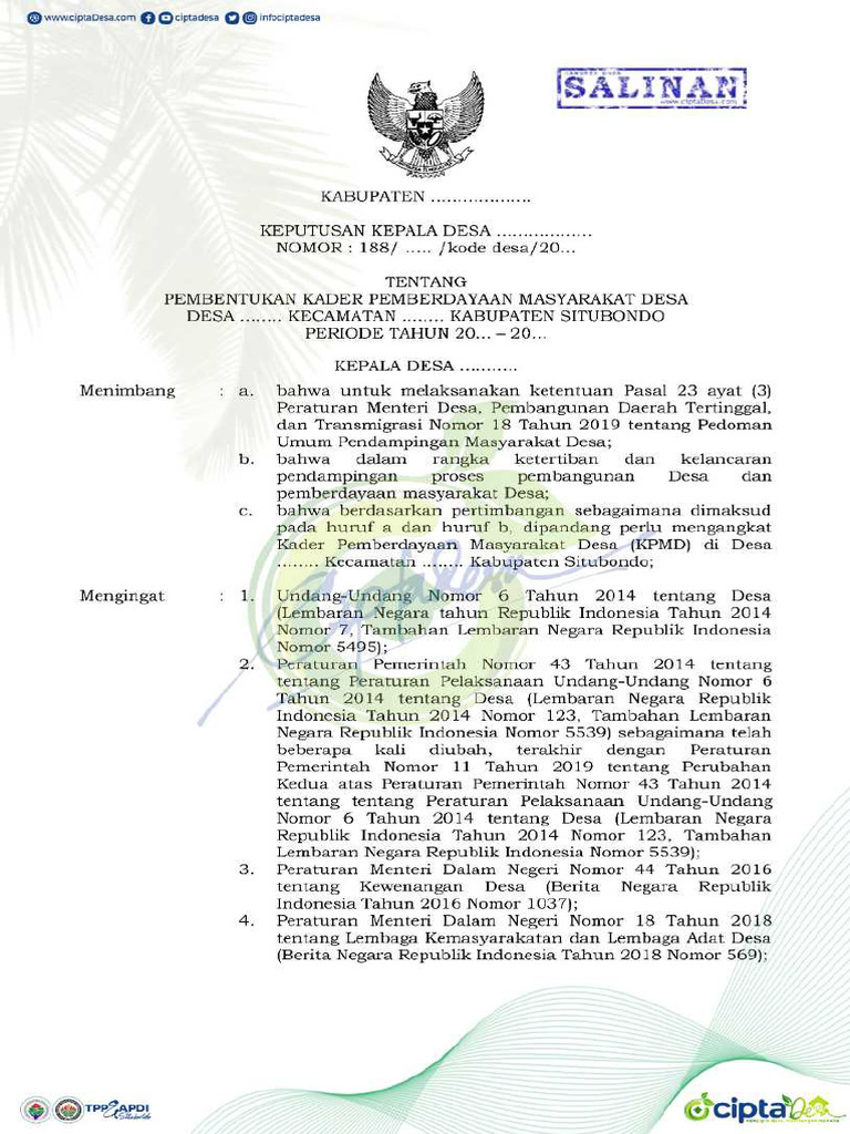 SK KPMD [www.ciptaDesa.com] | PDF