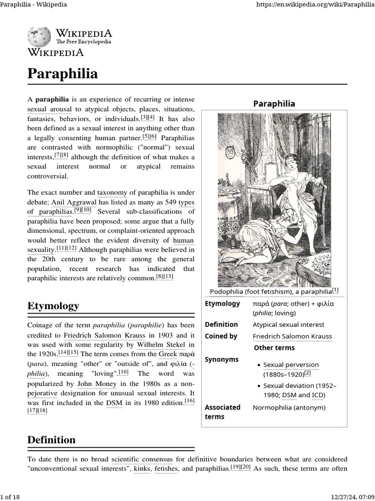 Paraphilia - Wikipedia | PDF | Human Sexuality | Sexuality