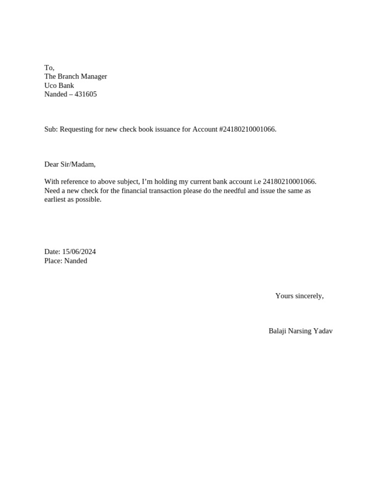 Bank Letter | PDF