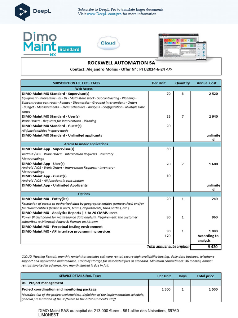 English Oferta Financiera Rockwell Automation DIMO Maint MX 2024 en | PDF | Interface (Computing ...