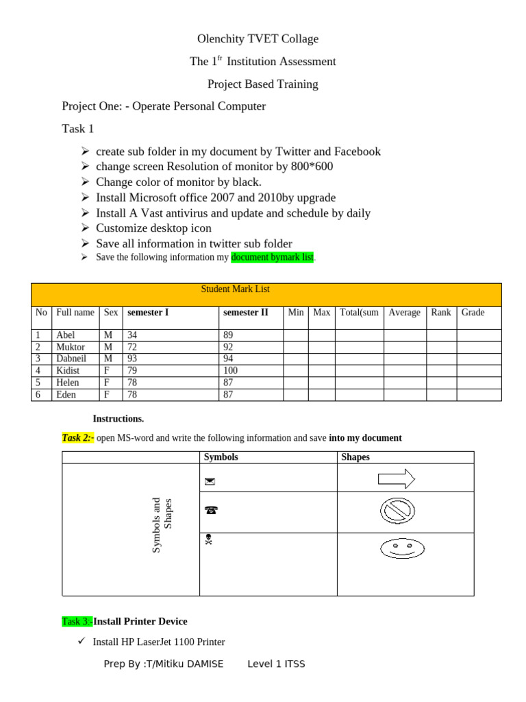 Itss Level 1 Coc Project | PDF | Directory (Computing) | Computer Engineering