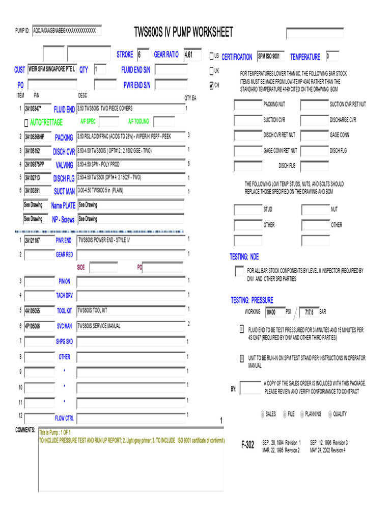 3.5 Inch SPM Singapore TWS600S | PDF | Pump | Mechanical Engineering
