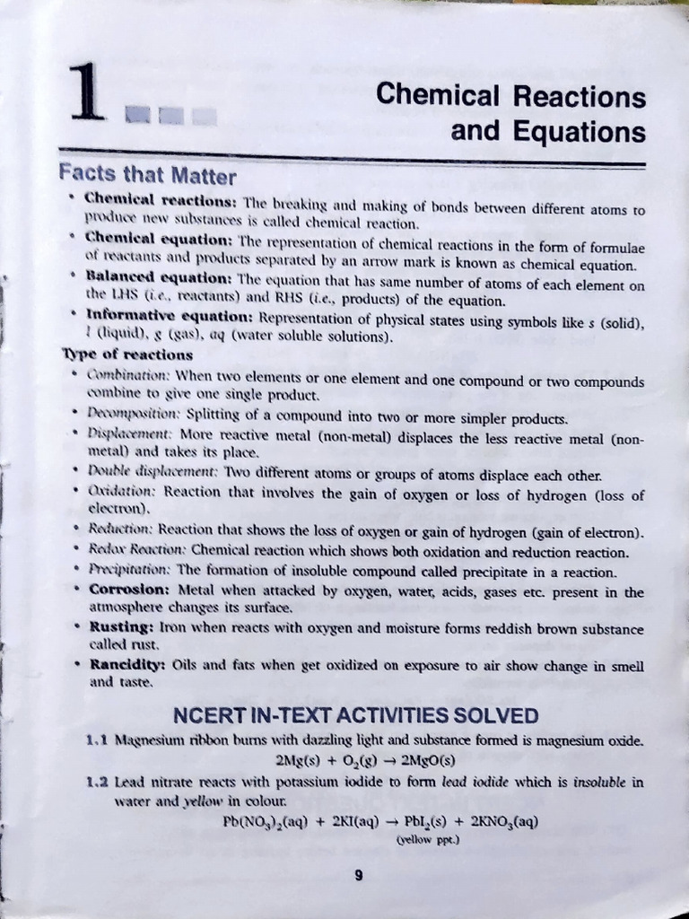 Chemical Reaction and Equation | PDF