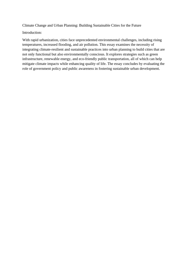 Climate Change And Urban Pdf