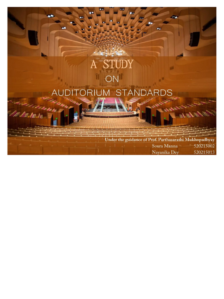Study On Auditorium Standards | PDF