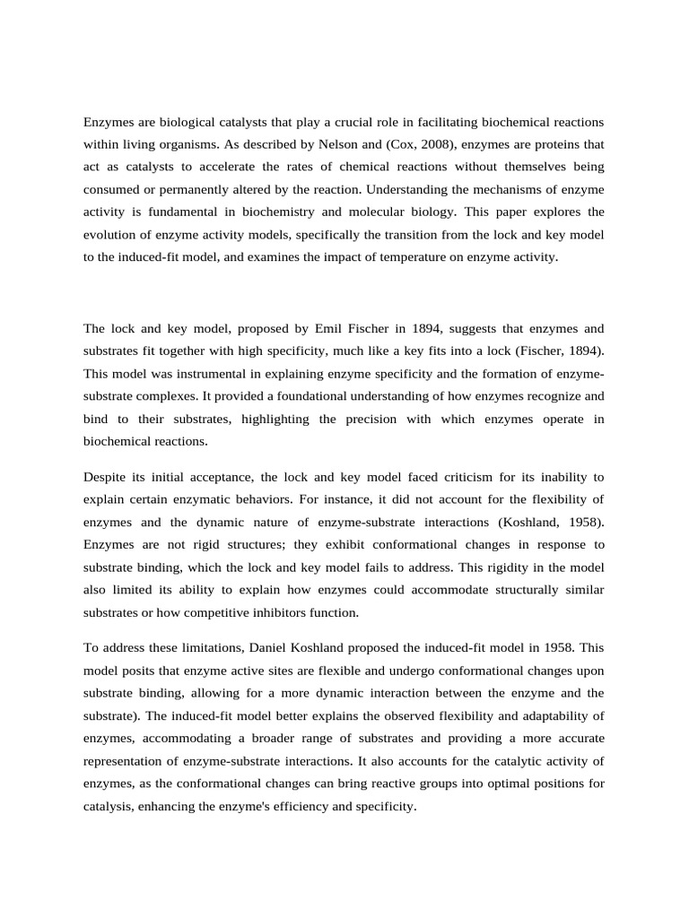 Bio Assignment 1 | PDF | Enzyme | Substrate (Chemistry)