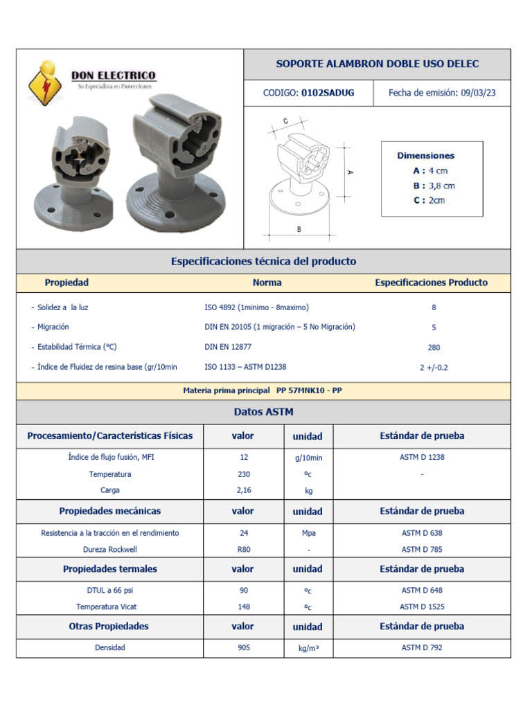 FICHA-TECNICA-SOPORTE-ALAMBRON-DOBLE-USO-DELEC (1) | PDF
