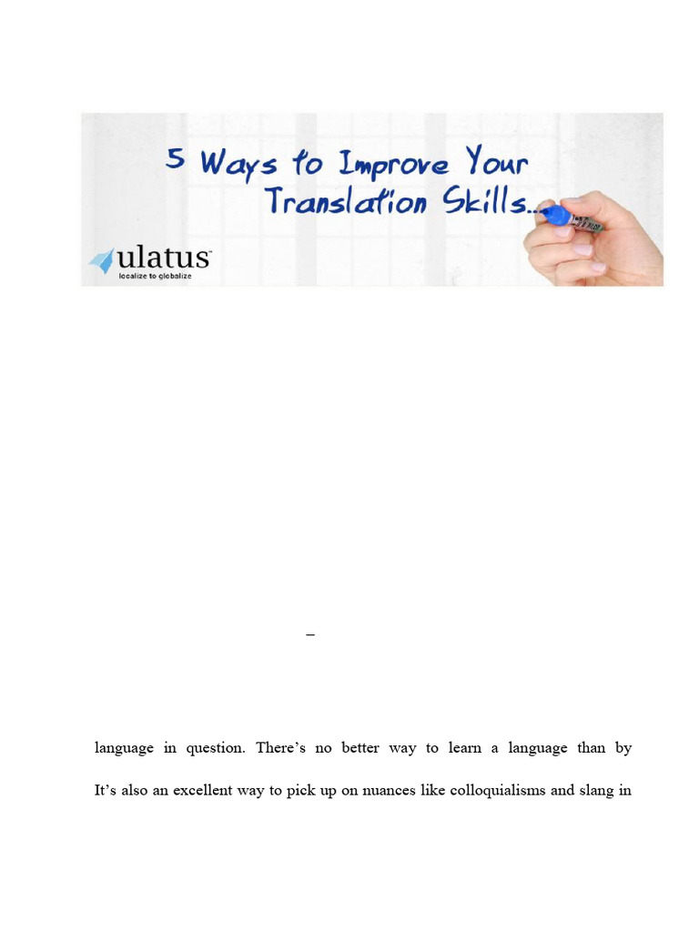 8 Task 8 - 5 Ways To Improve Your Translation Skills | PDF ...