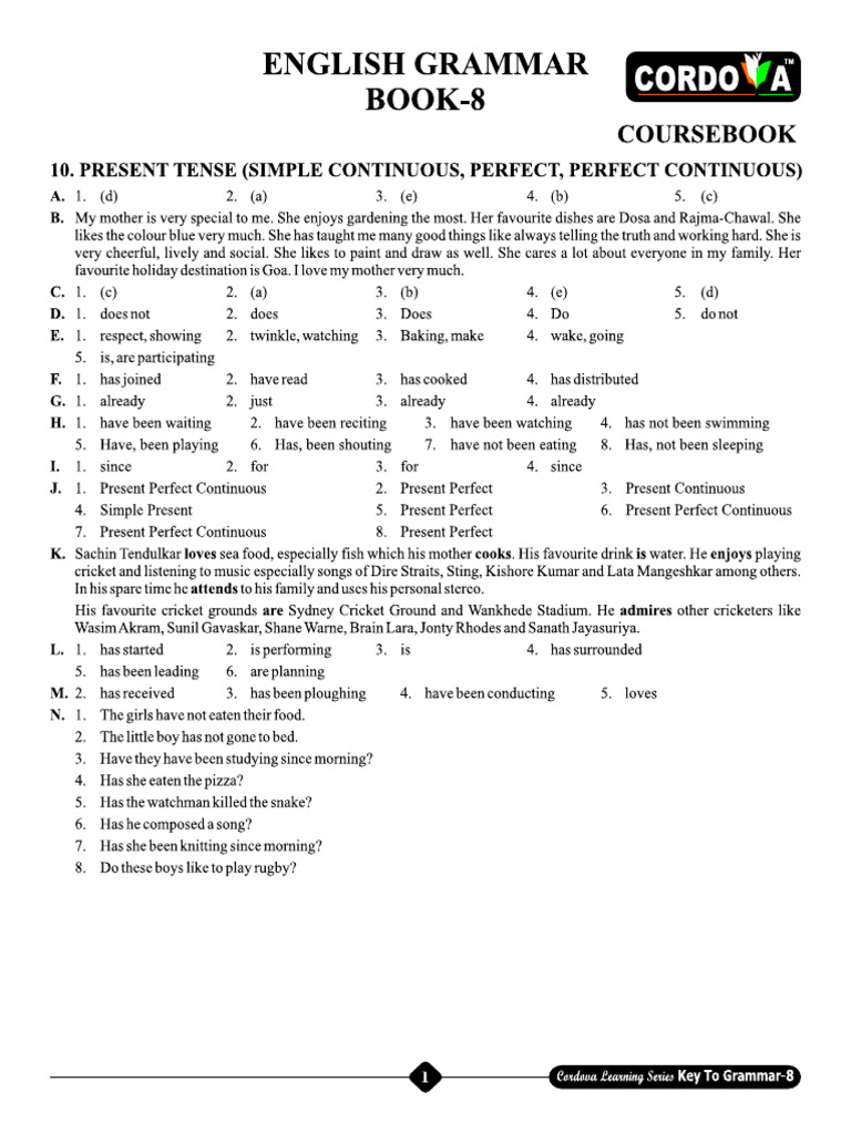 Grammer VIII Chapter 10 | PDF