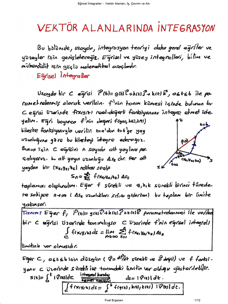 Egrisel Integraller Vektor Alanlari | PDF